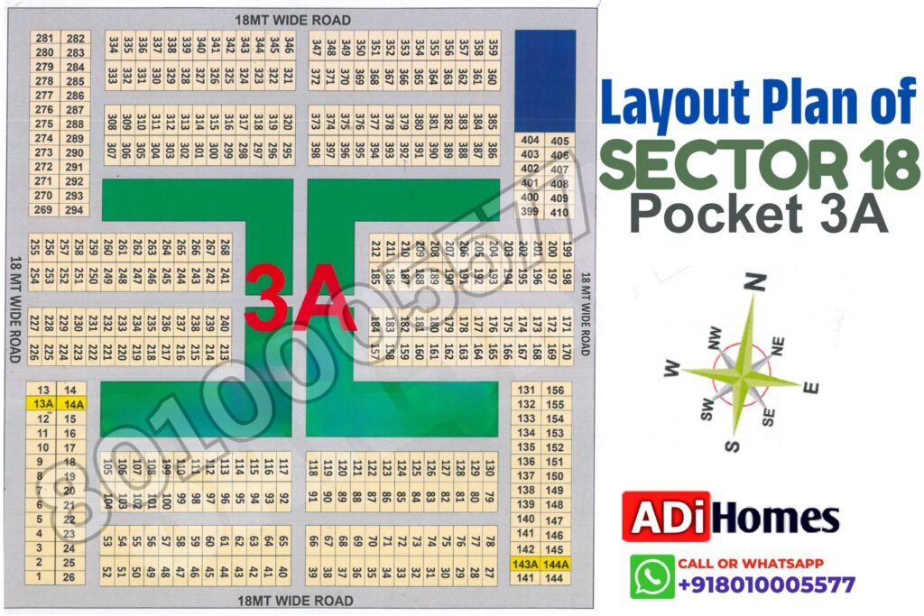 Buy 300 sqm Plots in Pocket 3A, Sector 18 – Yamuna Expressway Authority